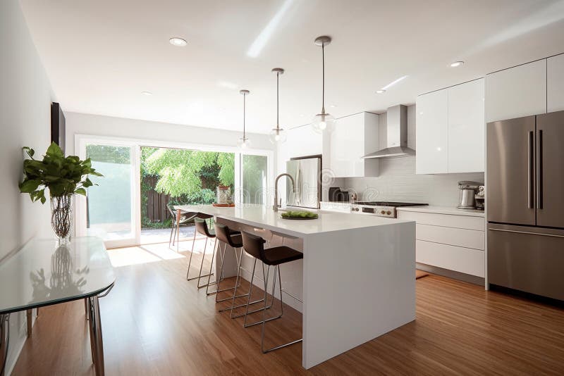 Minimalist Kitchen Designs: Modern, Clean, and Functional Stock Image ...