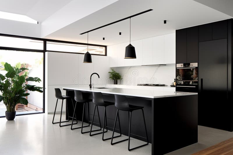 Minimalist Kitchen Designs: Modern, Clean, and Functional Stock Photo ...