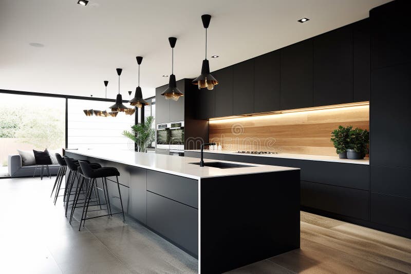 Minimalist Kitchen Designs: Modern, Clean, and Functional Stock Photo ...