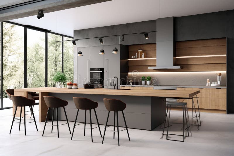 Minimalist Kitchen Designs: Modern, Clean, and Functional Stock Image ...