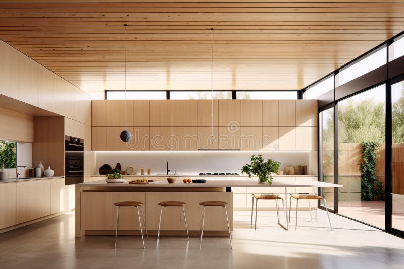 Minimalist Kitchen Designs: Modern, Clean, and Functional Stock Image ...