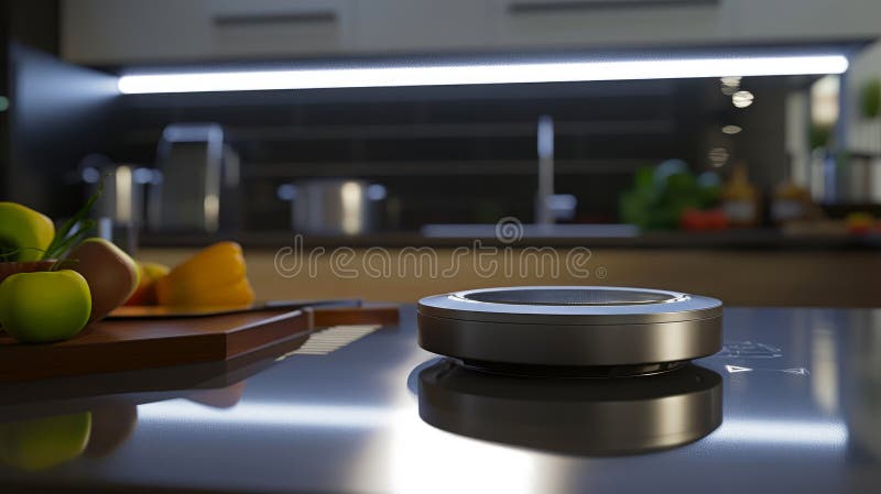 Minimalist Kitchen Scene with Lighting. Stock Illustration ...