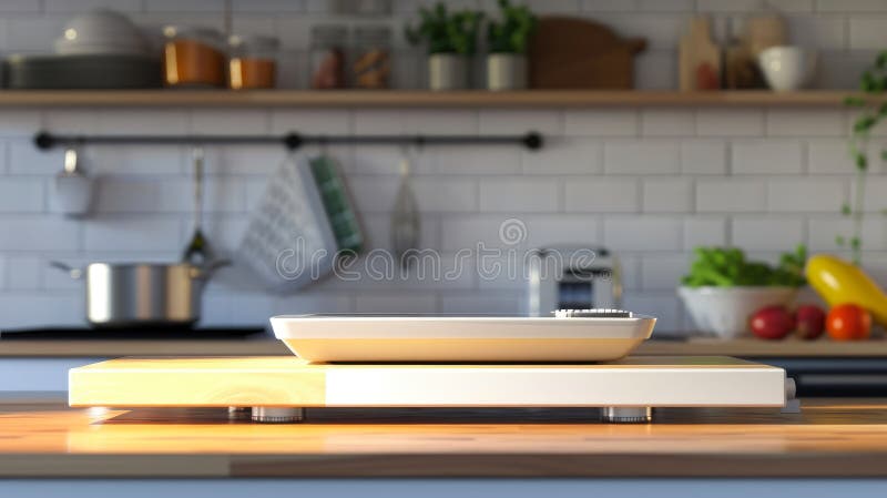 Minimalist Kitchen Scene with Scale. Stock Illustration - Illustration ...
