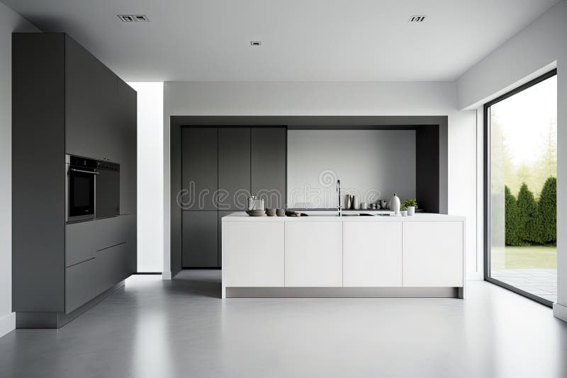 A Minimalist Kitchen, with Sleek, Clean Lines and Minimalistic Design ...