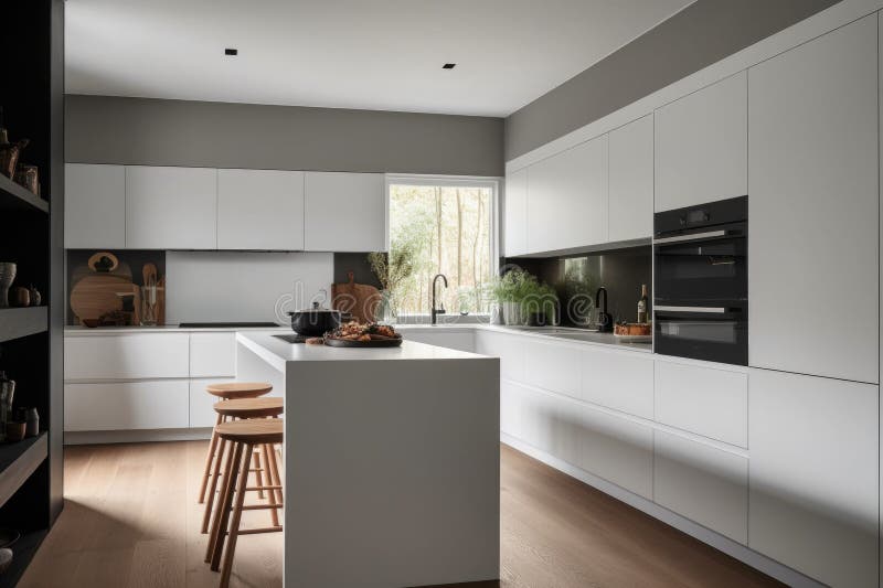 A Minimalist Kitchen with Sleek, Streamlined Appliances and Simple ...