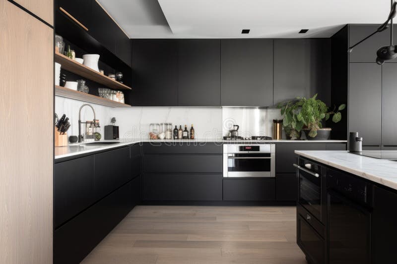 A Minimalist Kitchen with Sleek, Streamlined Appliances and Simple ...