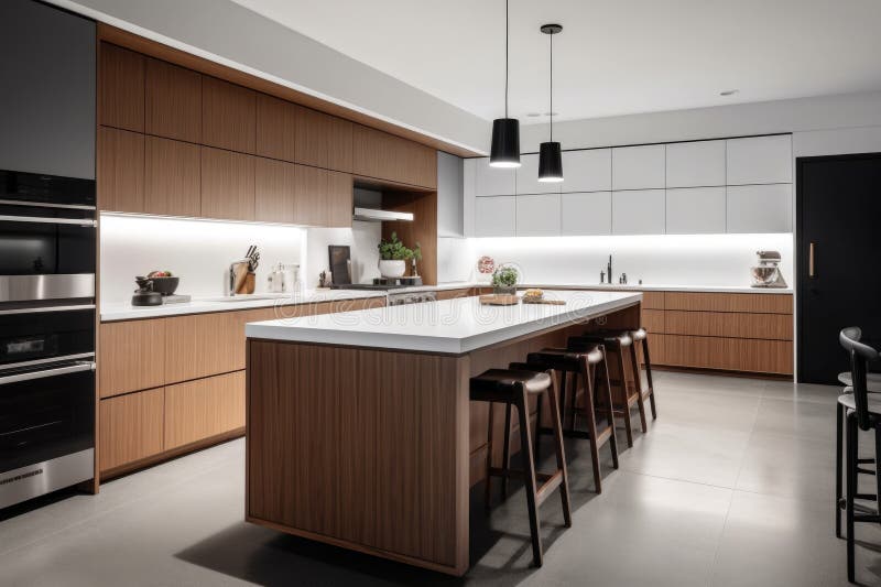 A Minimalist Kitchen with Sleek, Streamlined Appliances and Simple ...