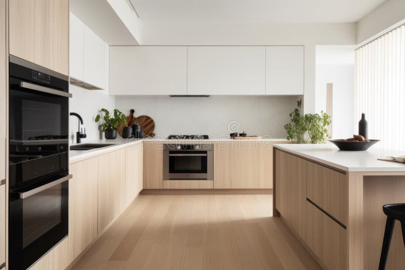 A Minimalist Kitchen with Sleek, Streamlined Appliances and Simple ...