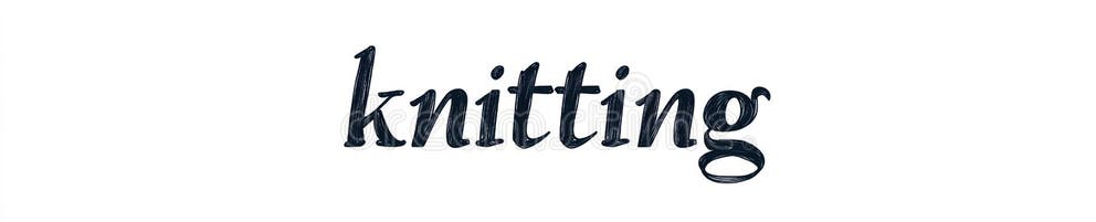 Minimalist Knitting Text in Continuous Single Line Design for Creative ...