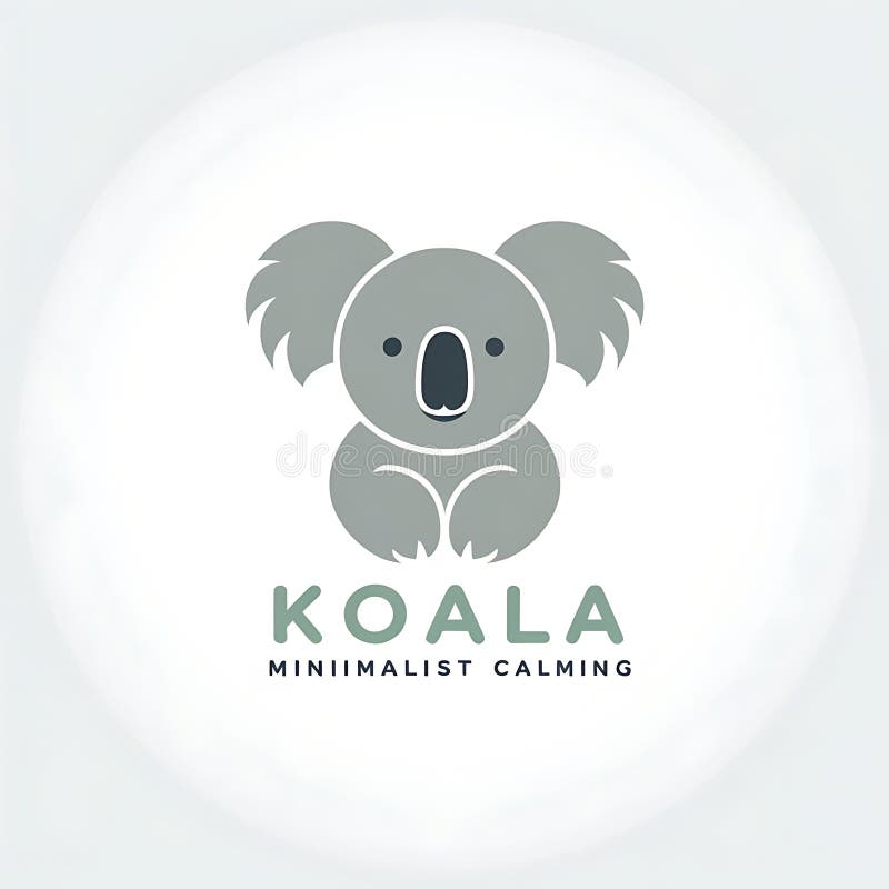 Minimalist Koala Bear Design Calm and Peaceful Stock Illustration ...