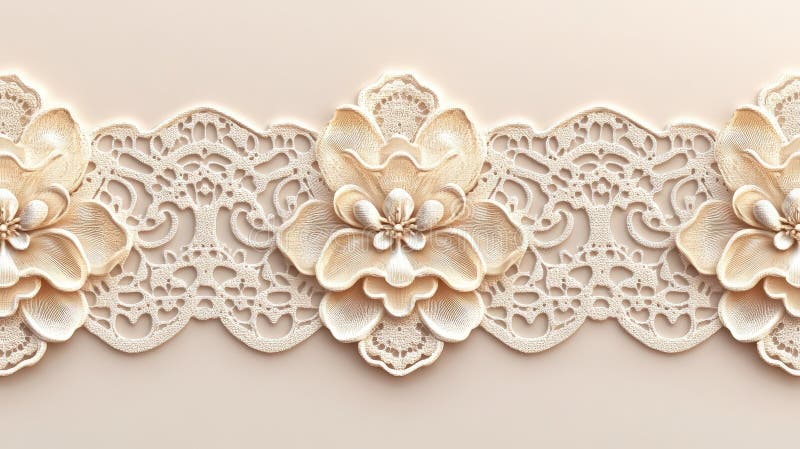 Minimalist Lace Ribbon Seamless Pattern Design Stock Photo - Image of ...