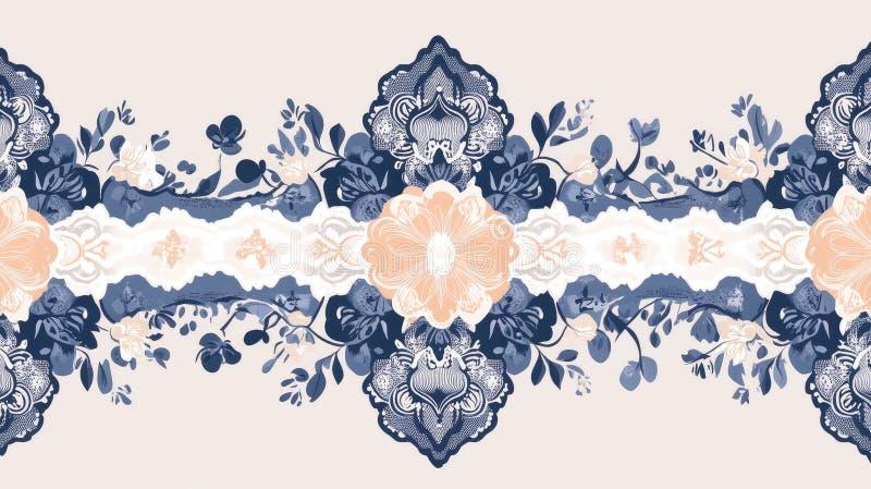 Minimalist Lace Ribbon Seamless Pattern Design Stock Image - Image of ...