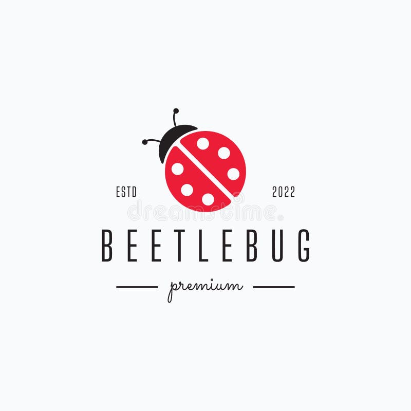 Minimalist Ladybug Beetle Logo Vector Illustration Design. Simple ...