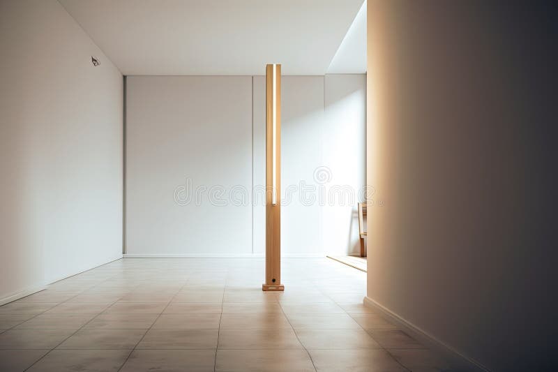 A Minimalist Lamp in a Bright, Open Space Stock Illustration ...