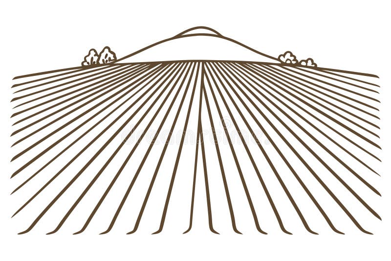 Minimalist Landscape Illustration with Linear Fields and Horizon, AI ...