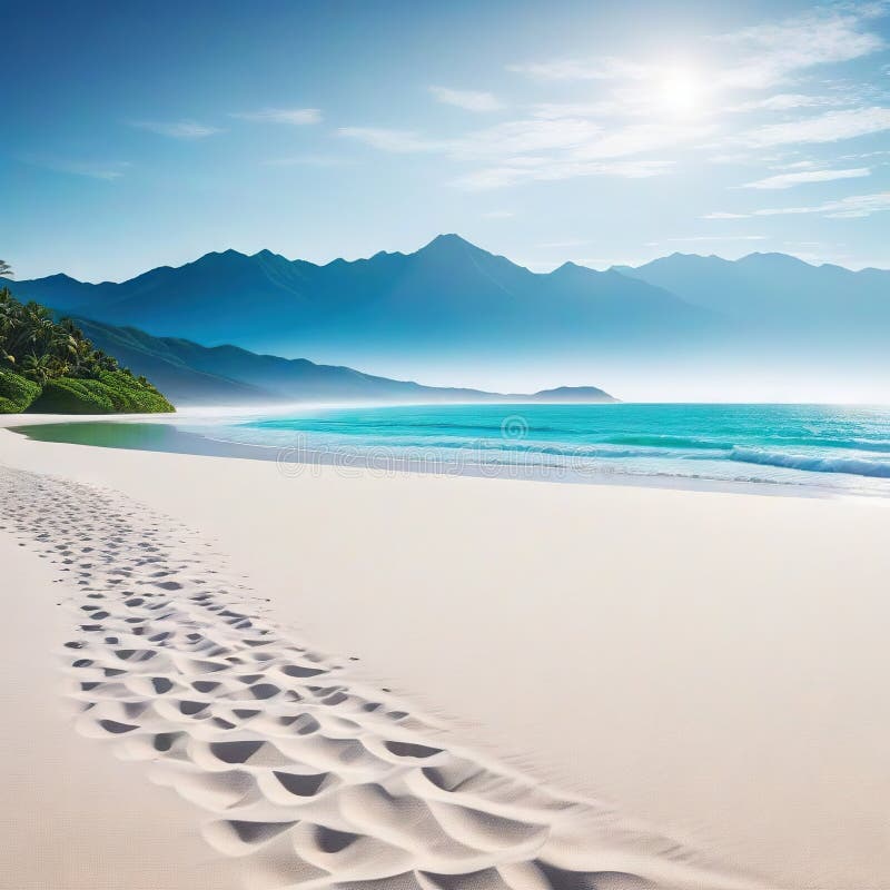 Minimalist Landscape with Scenic Beach Stock Illustration ...