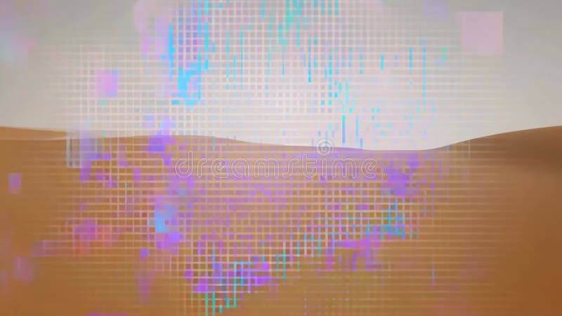 Minimalist Landscape Showing a Digital Grid Pattern Merging with the ...