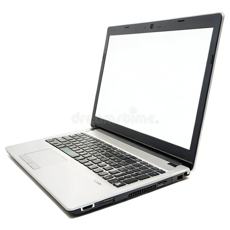 "Laptop with Blank Screen Isolated on White Background Stock ...