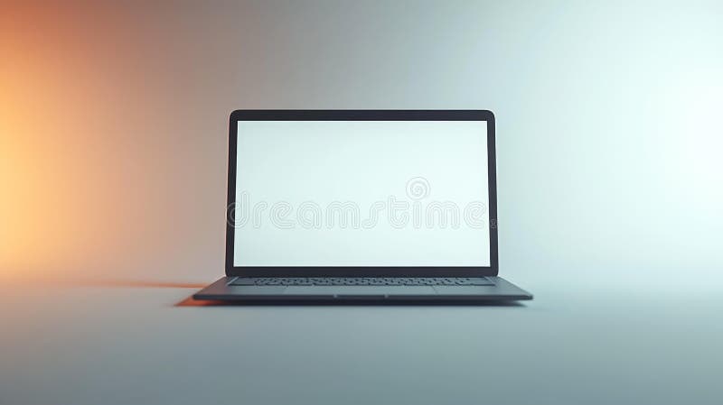Minimalist Laptop with Gradient Lighting Generative AI Stock ...