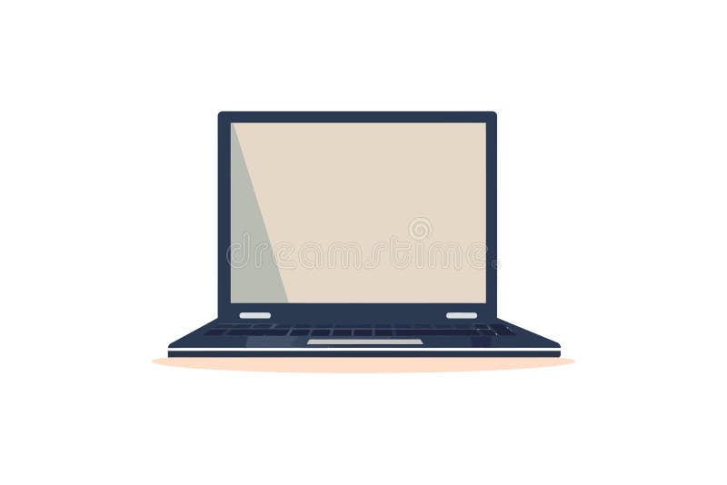 Minimalist Laptop Illustration Front View. Vector Illustration Design ...