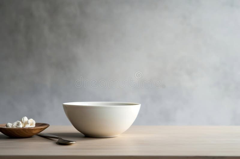 Minimalist Large Empty Yogurt Bowl with Ample Copy Space. Generative AI ...