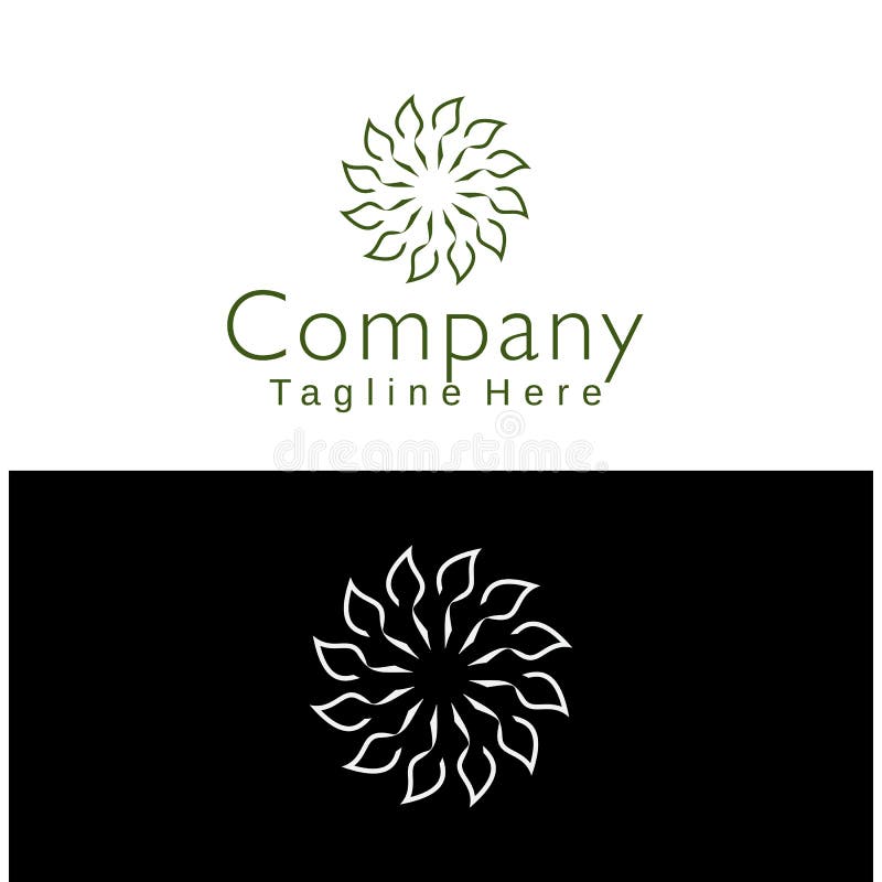 Minimalist Leaf with Circle for Logo Design Concept Stock Illustration ...