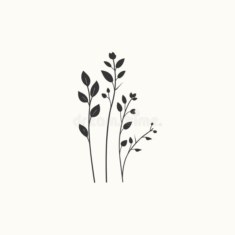 Minimalist Leaf Icon Vector Stock Illustration - Illustration of leaves ...