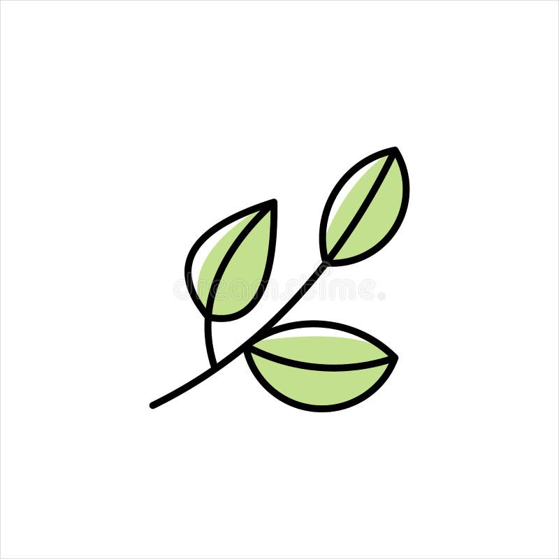 Minimalist Leaf Vector Logo Line Art Stock Vector - Illustration of ...