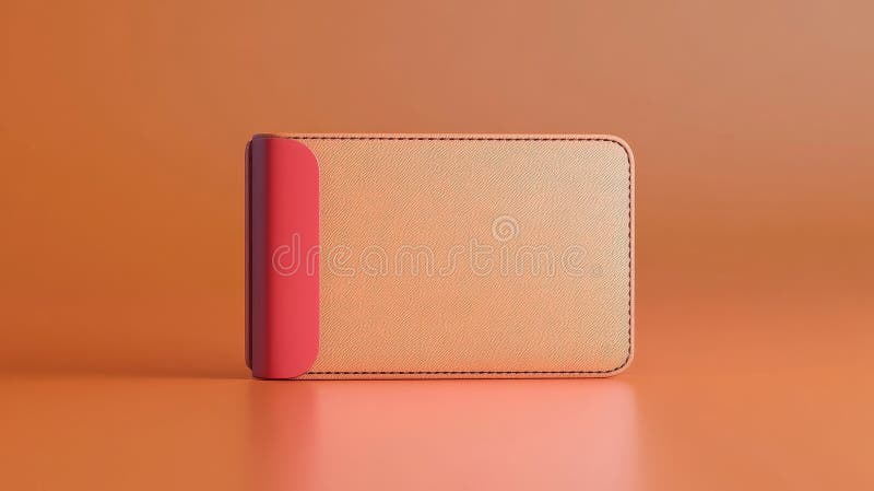 Minimalist Leather Wallet Mockup on Orange Background a Simple and ...
