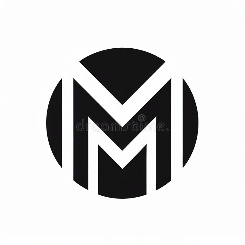 Minimalist Letter M Monogram Logo Stock Illustration - Illustration of ...