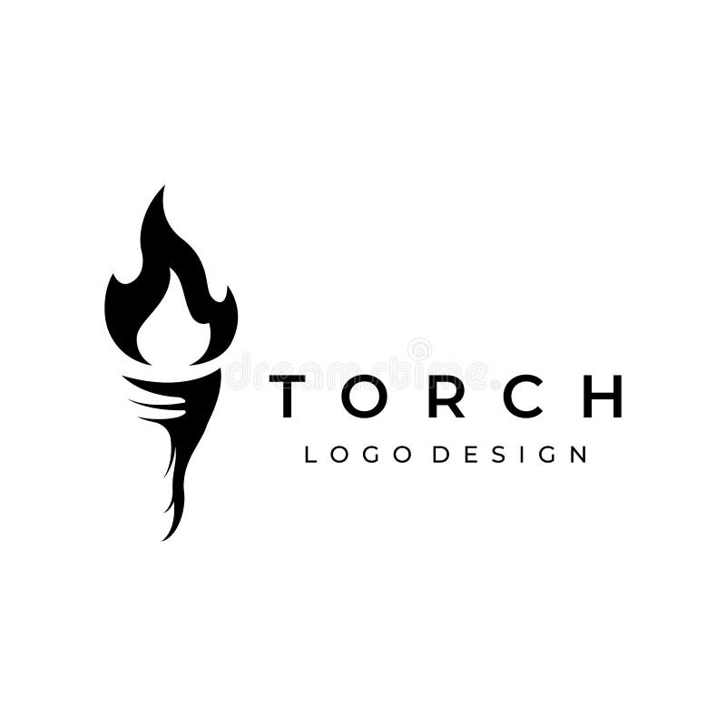 Minimalist Liberty Torch Logo Template Design. Torch with Simple Shape ...