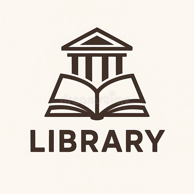 Minimalist Library Logo Design with Book and Building Icon Stock ...
