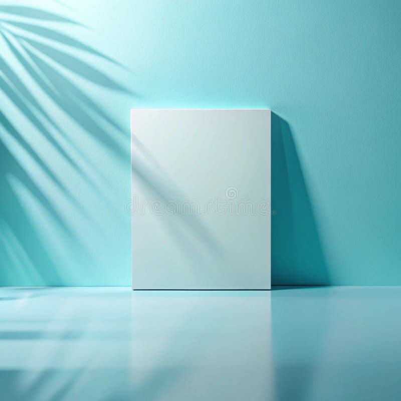 Minimalist Light Blue Background with Sunlight and Abstract Shadows ...