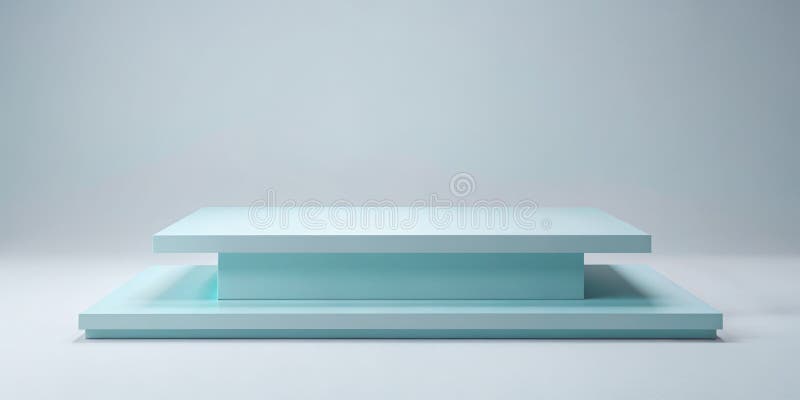 Minimalist Light Blue Platform, 3D Render, Mockup, Product Display ...