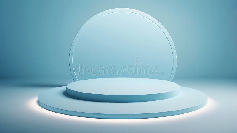 Minimalist Light Blue Product Display Platform Stock Illustration ...
