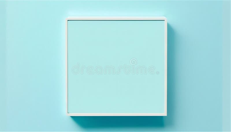 Minimalist Light Blue Square Frame on Pastel Background Stock ...