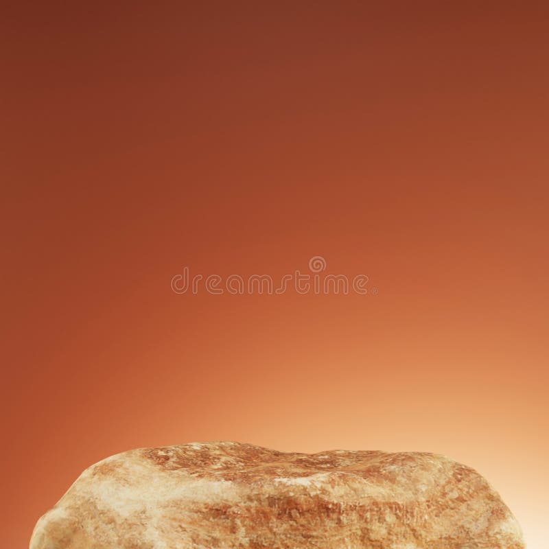 Minimalist Light Brown Stone on Gradient Background Stock Image - Image ...