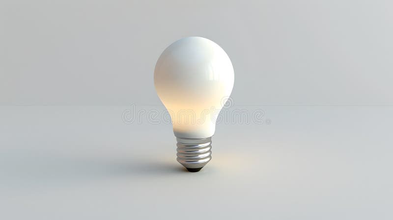 Minimalist Light Bulb on a Plain Background. Idea in Simplicity. it is ...