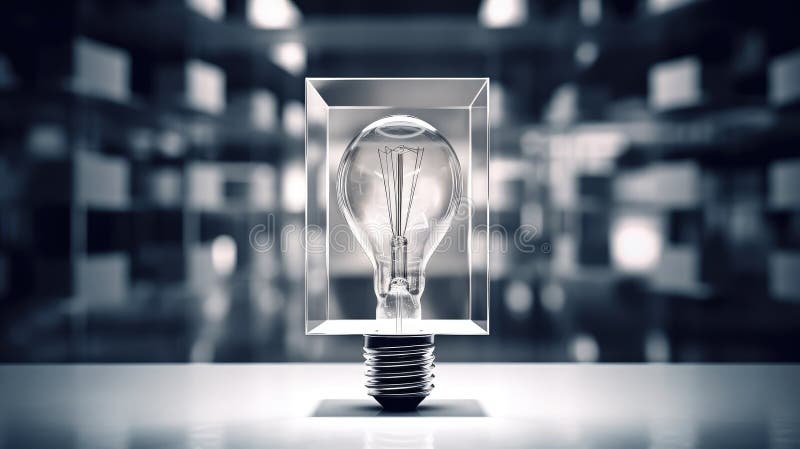 Minimalist Light Bulb Shape Stock Illustration - Illustration of decor ...