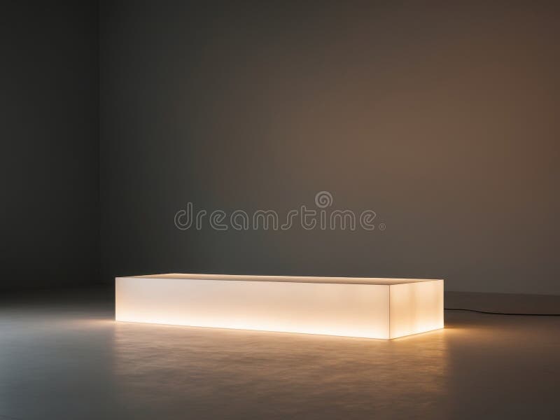 Minimalist Light Sculpture in Studio Modern Art Installation, Glowing ...