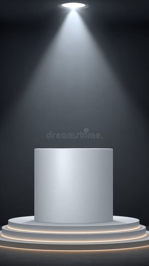 Generative AI Minimalist Spotlight Illuminating a White Pedestal on a ...