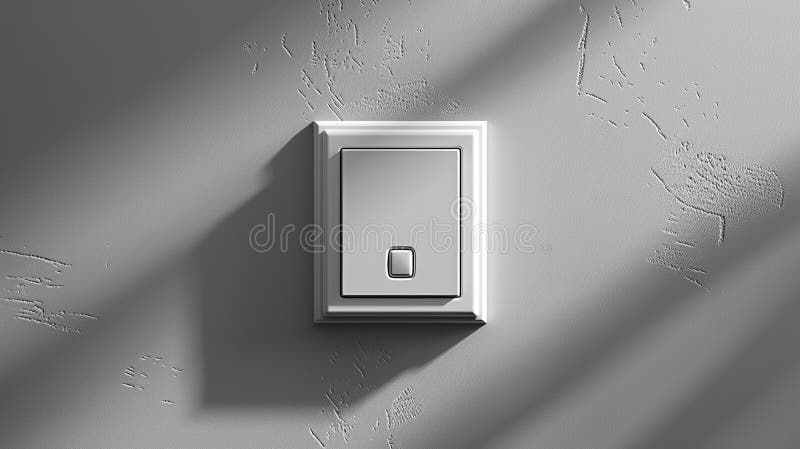 Minimalist Light Switch on Textured Wall with Dramatic Shadows. Modern ...