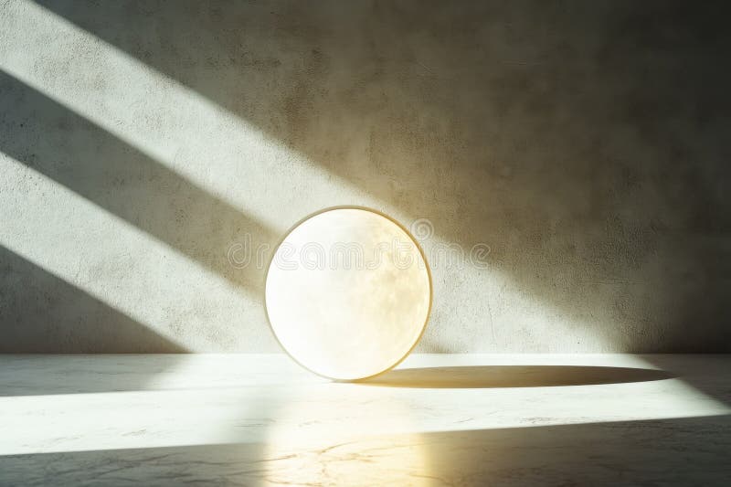 Minimalist Lighting Design Featuring a Round Light Fixture Casting Soft ...