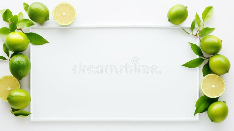 Minimalist Lime and Lemon Design on White Flat Frame Stock Photo ...