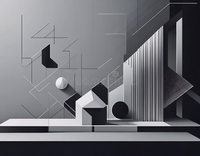 Minimalist Line Art with Abstract Geometric Patterns Clean, Simple ...