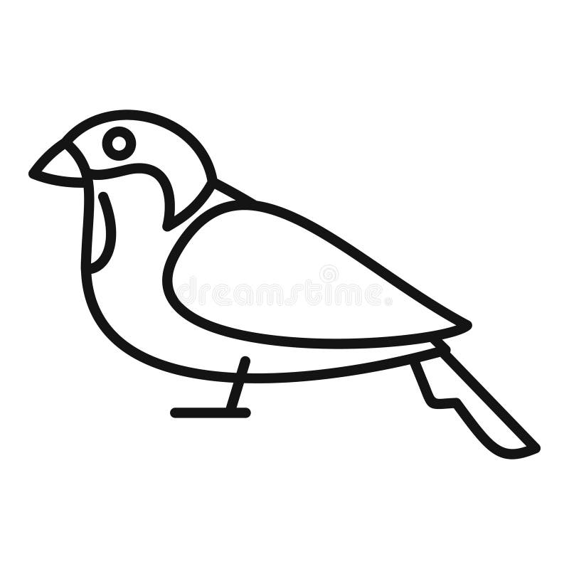 Minimalist Line Art Bird Standing Side View Icon Stock Illustration ...