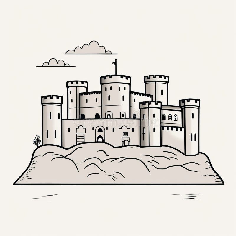 Minimalist Line Art of Clitheroe Castle: Capturing the Essence of Form ...