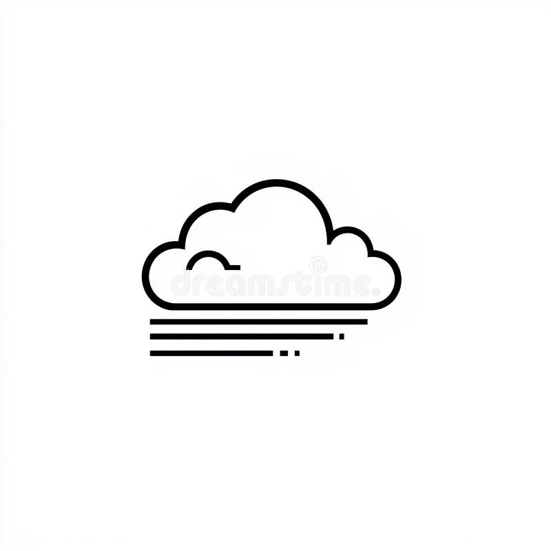 Minimalist Line Art Cloud with Gentle Fog Aesthetic for Modern Design ...