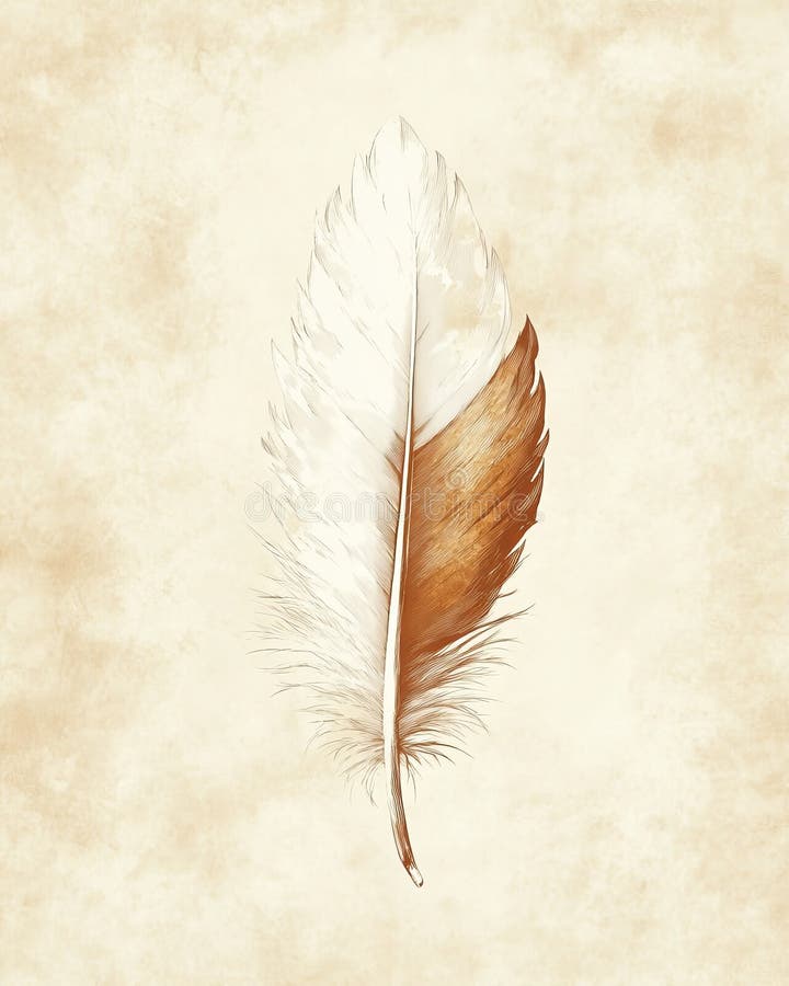 Minimalist Chicken Feather Line Art Stock Illustration - Illustration ...