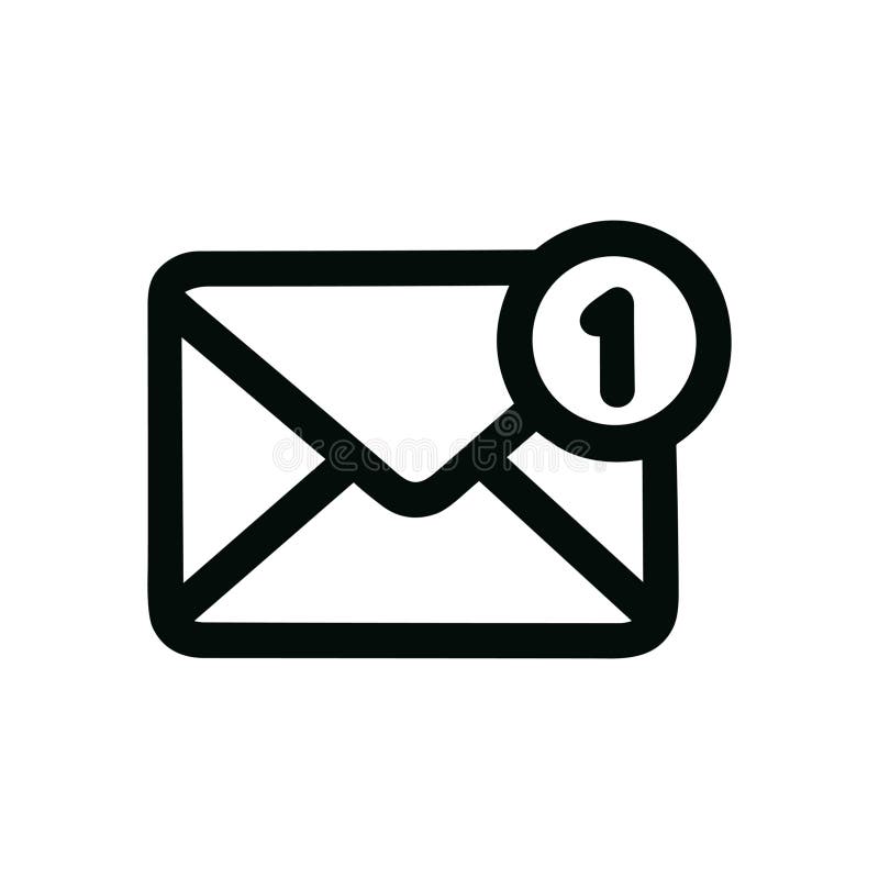 Minimalist Line Art Email Notification Message Icon Stock Illustration ...